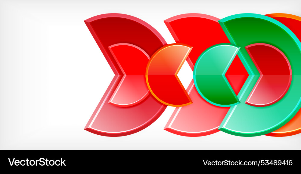 Glass reflective geometric round shapes background