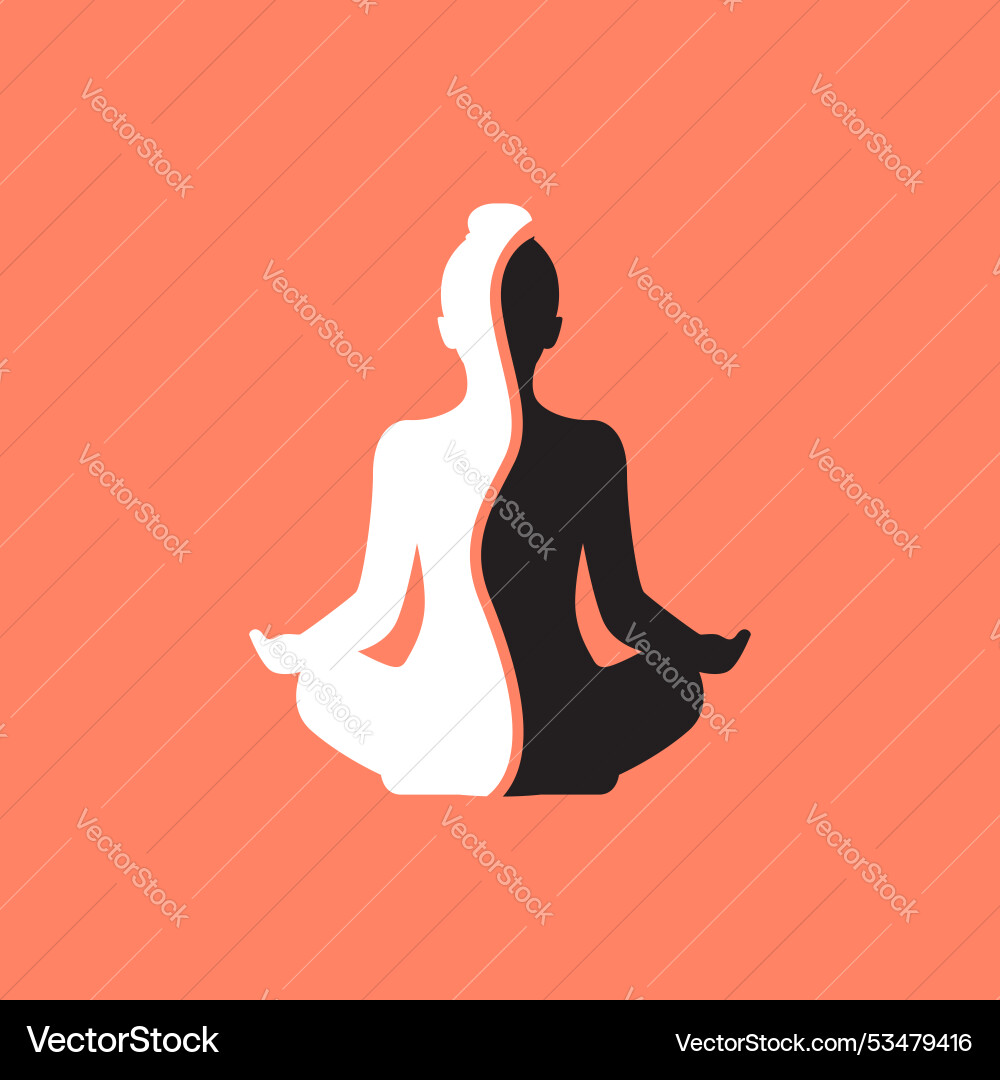 Human relax soul yoga pose posture seated modern Vector Image