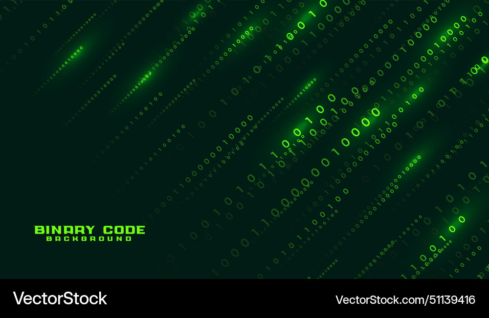 Matrix style binary code digital background with Vector Image