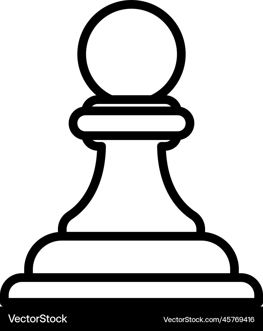 Pawn line icon strategy symbol chess piece Vector Image