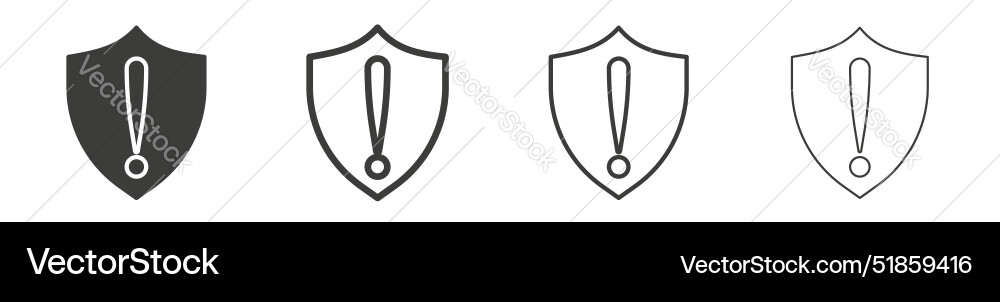 Shield exclamation icon Royalty Free Vector Image