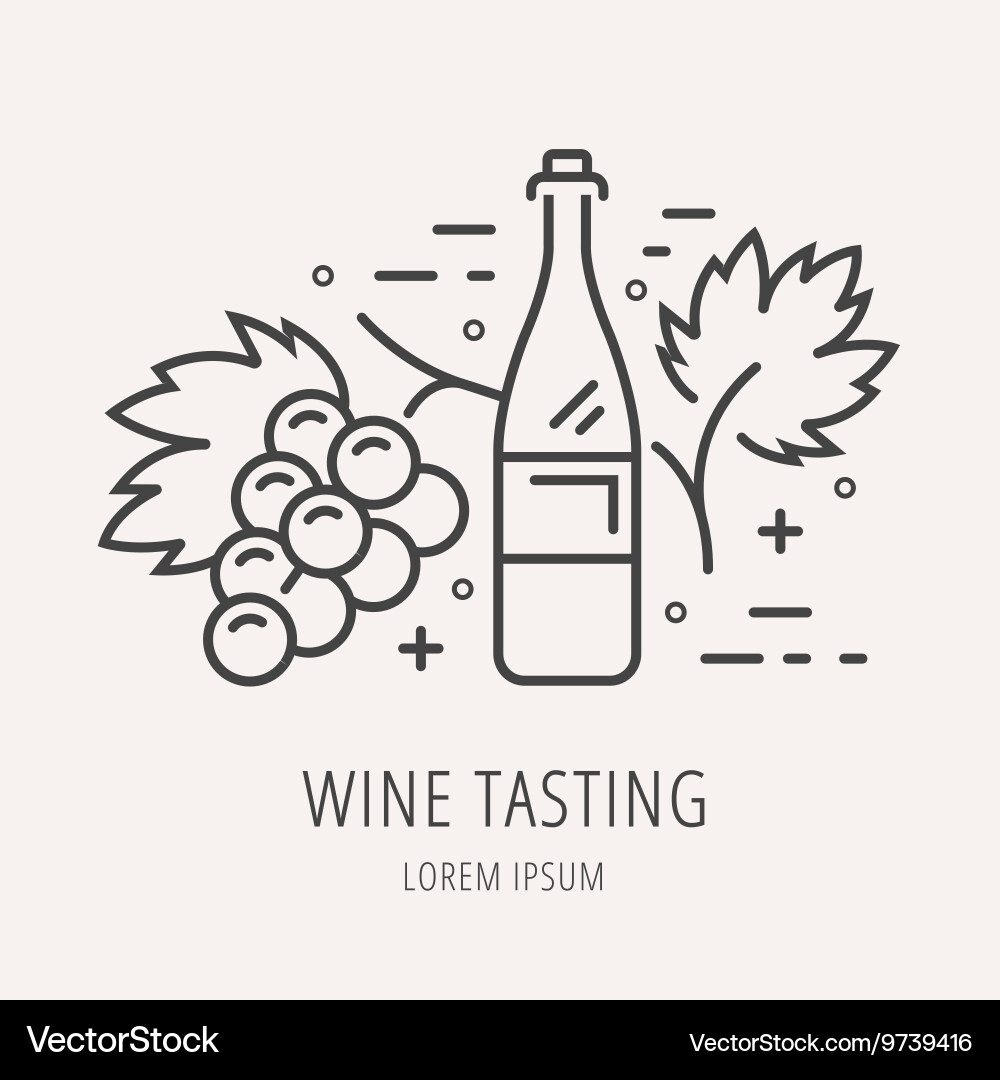 Simple logo template wine Royalty Free Vector Image