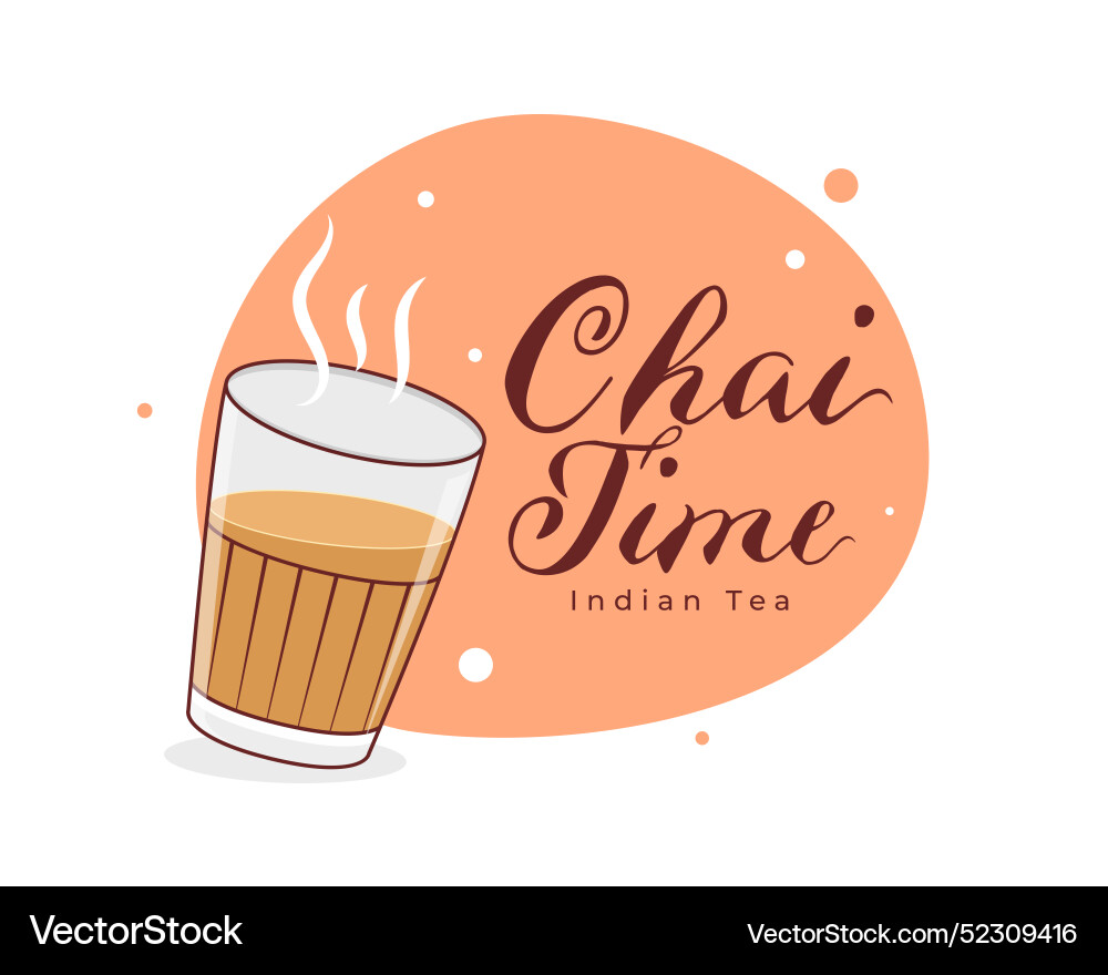Tea or chai time background in modern style Vector Image