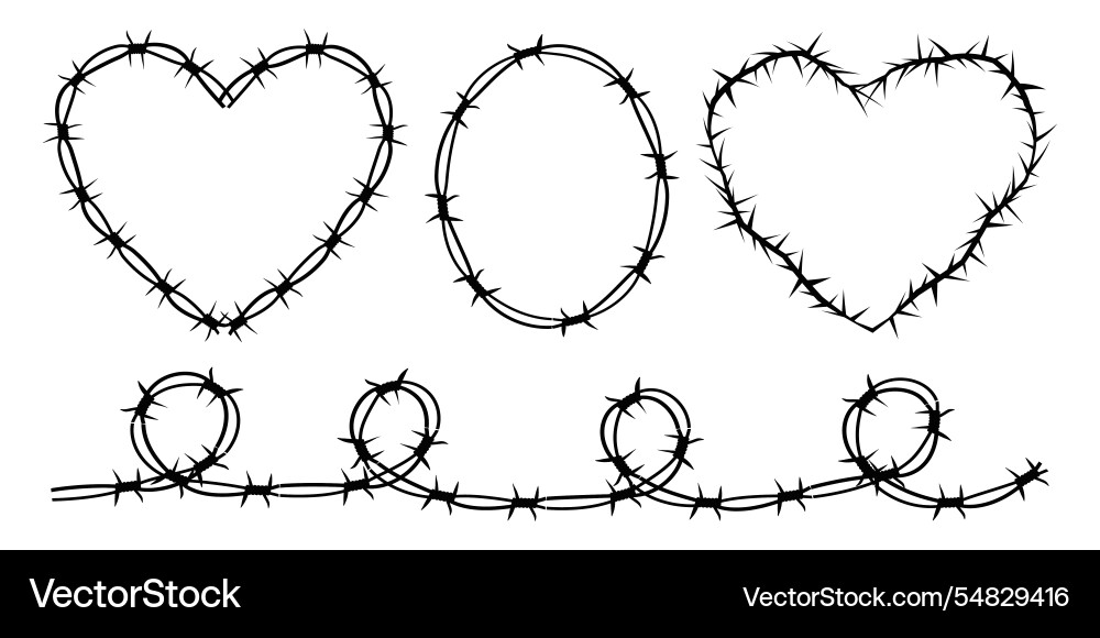 Thorn stem border vine plant with spikes simple Vector Image