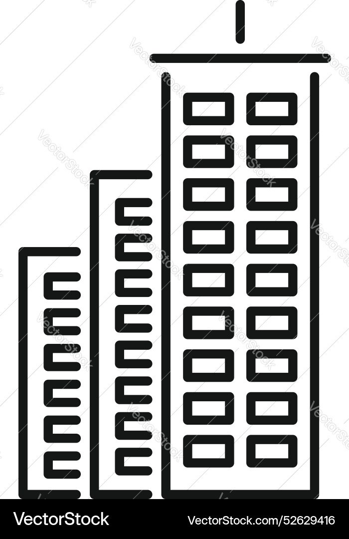 Three buildings cityscape representing business Vector Image