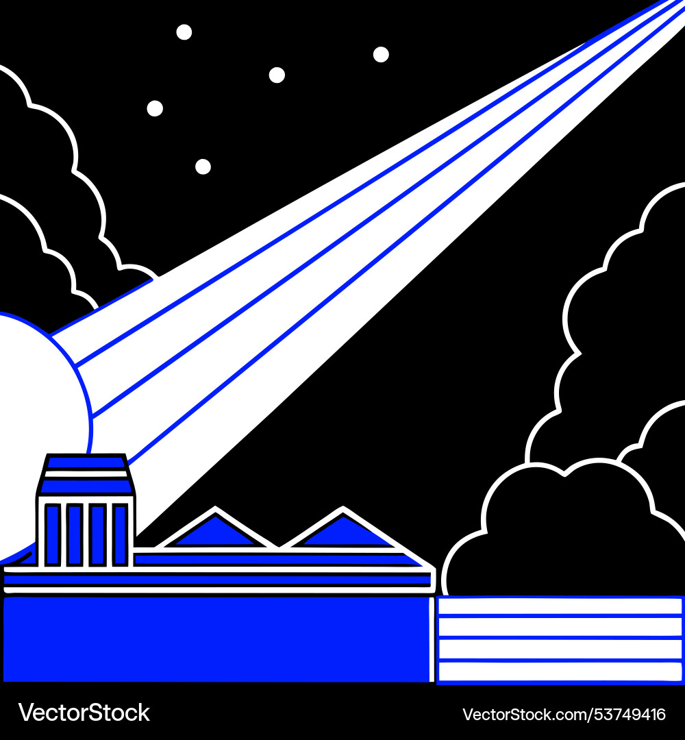 White smoke on dark black background ark blue Vector Image