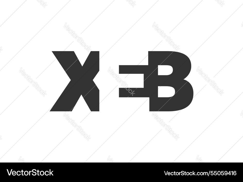 Xeb logo design initial letter x e b bold font Vector Image