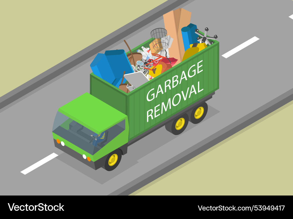 3d isometric flat of junk Royalty Free Vector Image