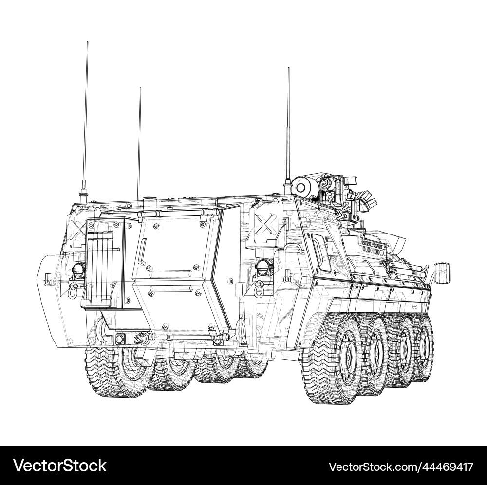 Armored Vehicle Blueprint Royalty Free Vector Image
