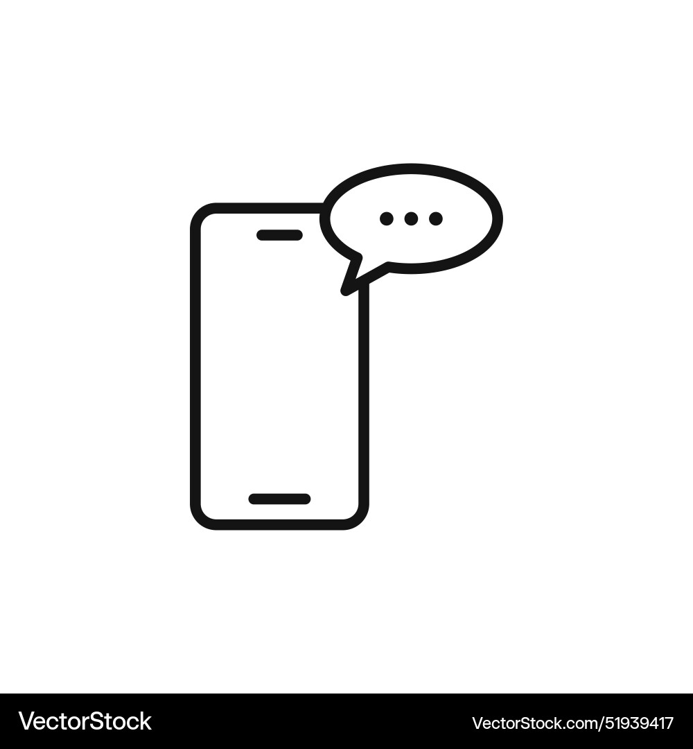 Chatting message on mobile phone icon logo sign Vector Image