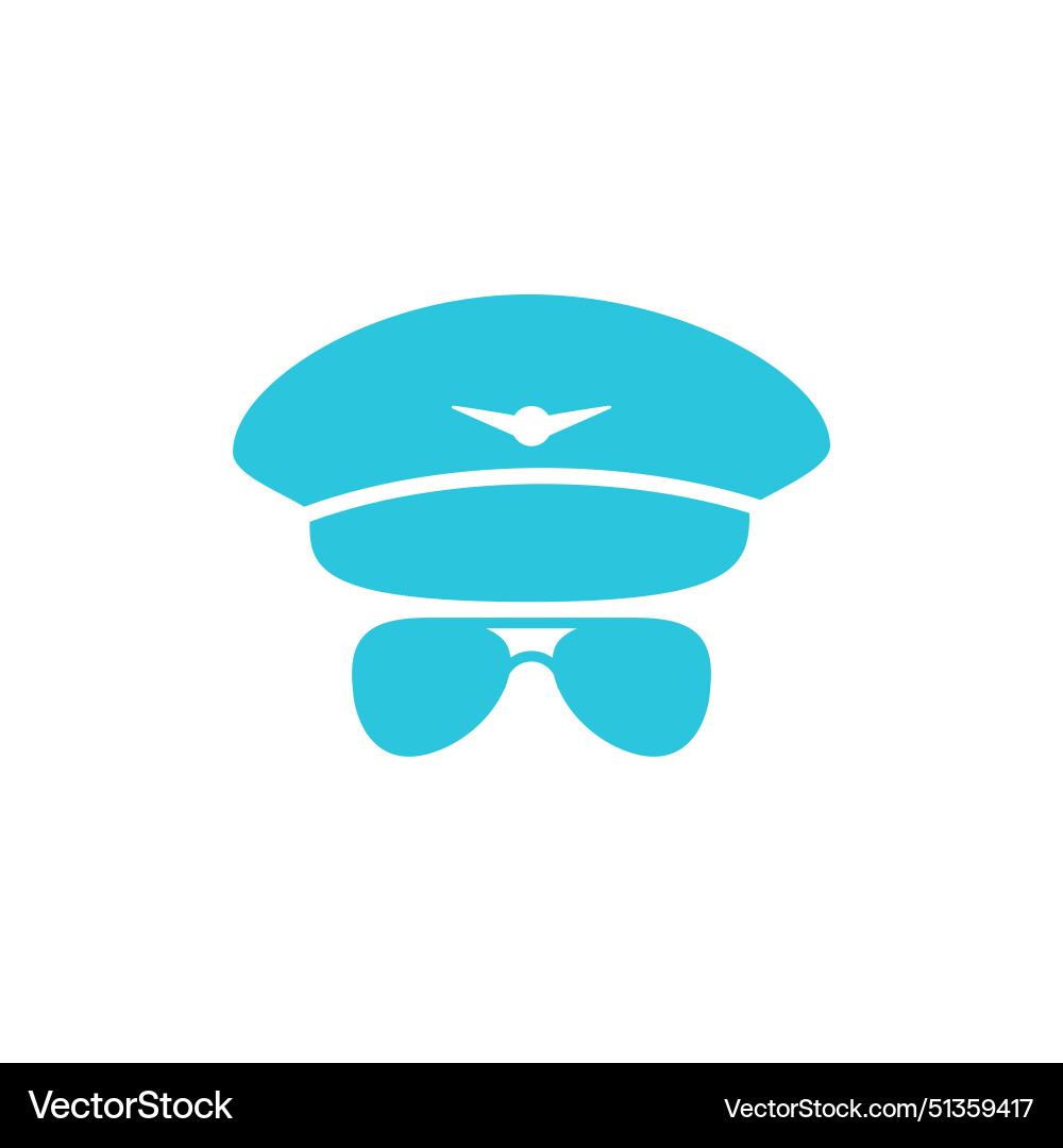 Flight captain pilot hat isolated on white Vector Image