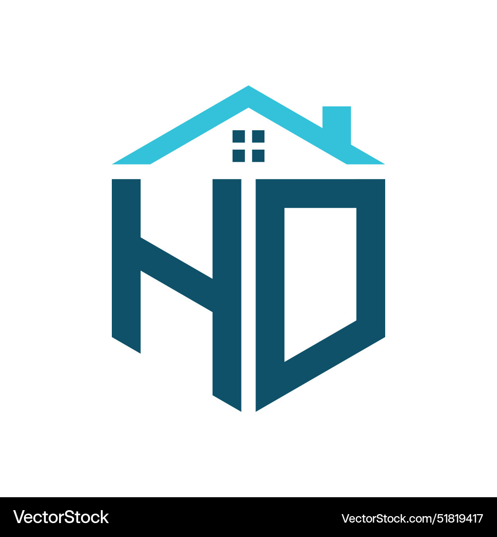 Hd house logo design template letter Royalty Free Vector