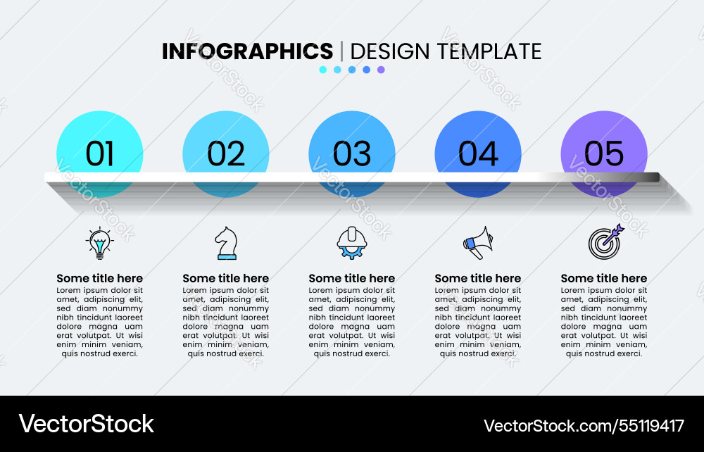 Infographic template 5 circles with numbers Vector Image