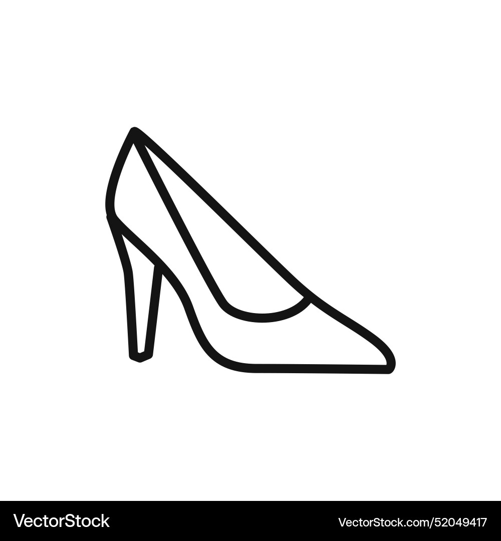 Leather shoes heel icon linear graphics sign Vector Image