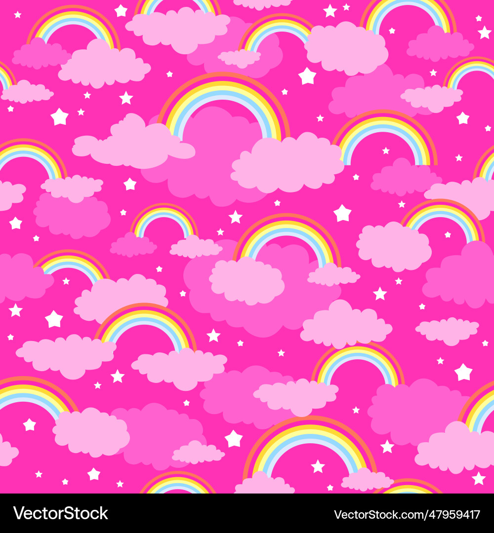 Pink sky rainbow pattern Royalty Free Vector Image