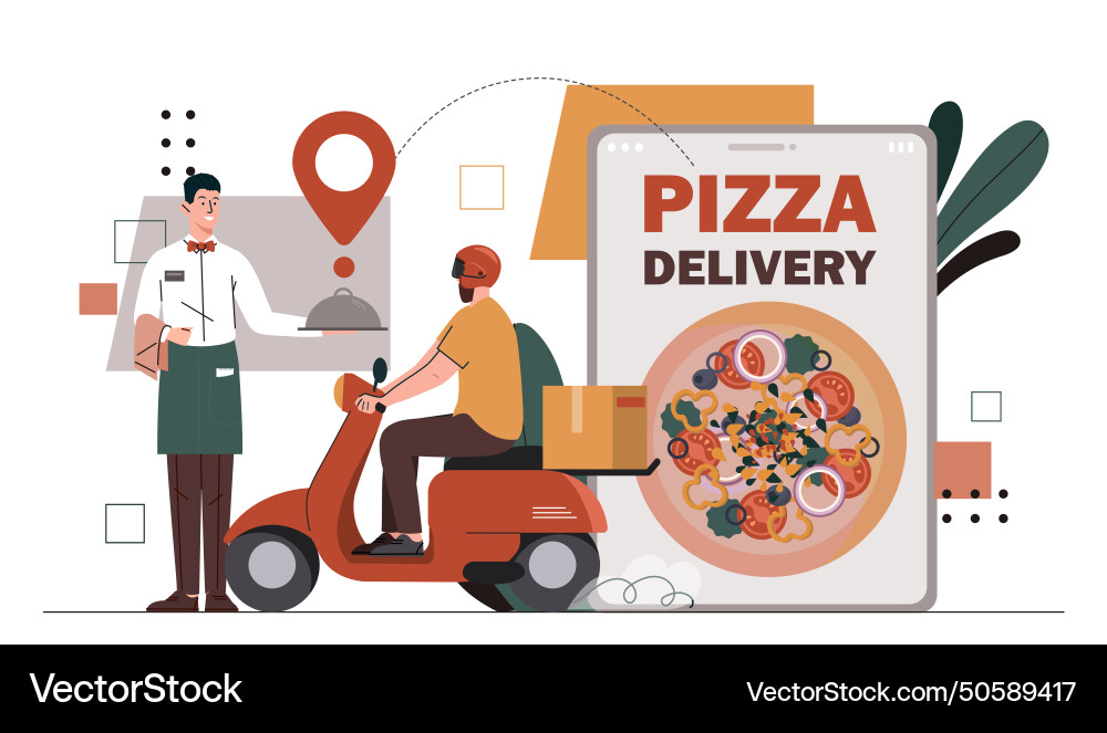 Pizza food delivery Royalty Free Vector Image - VectorStock