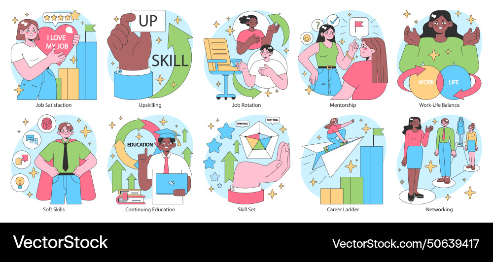 Professional growth set pathways and strategies Vector Image