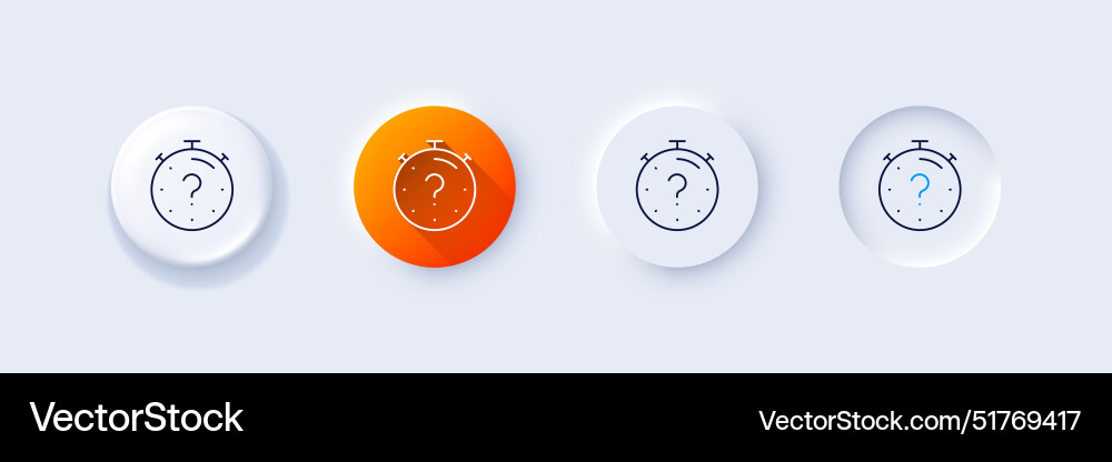 Quiz line icon timer with question mark Royalty Free Vector Quiz line icon timer with question mark Royalty Free Vector