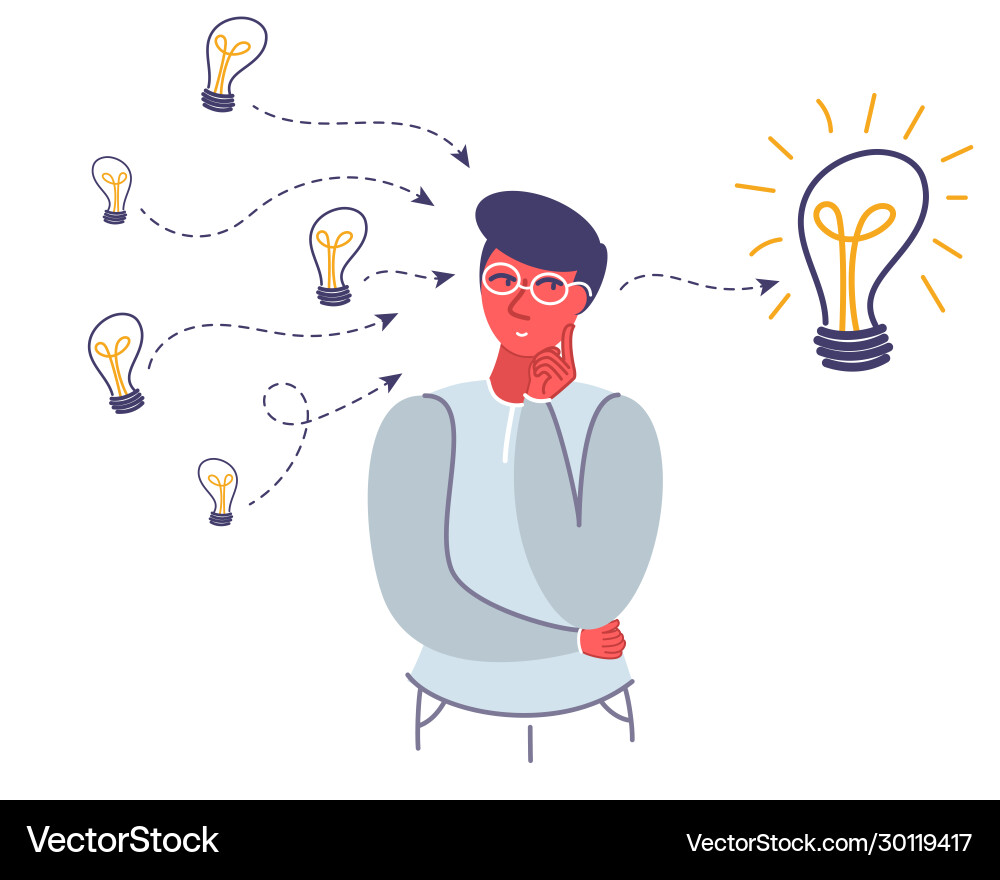 Search for ideas concept web banner Royalty Free Vector