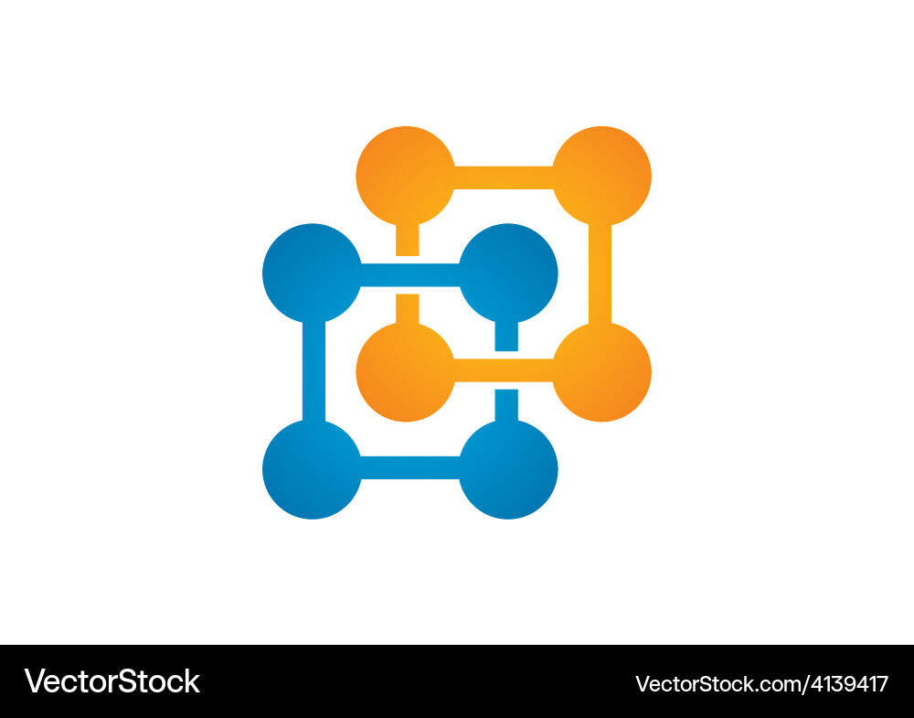 Square dot technology logo Royalty Free Vector Image