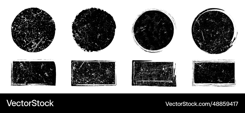 Stamp texture circle distress ink shape Royalty Free Vector