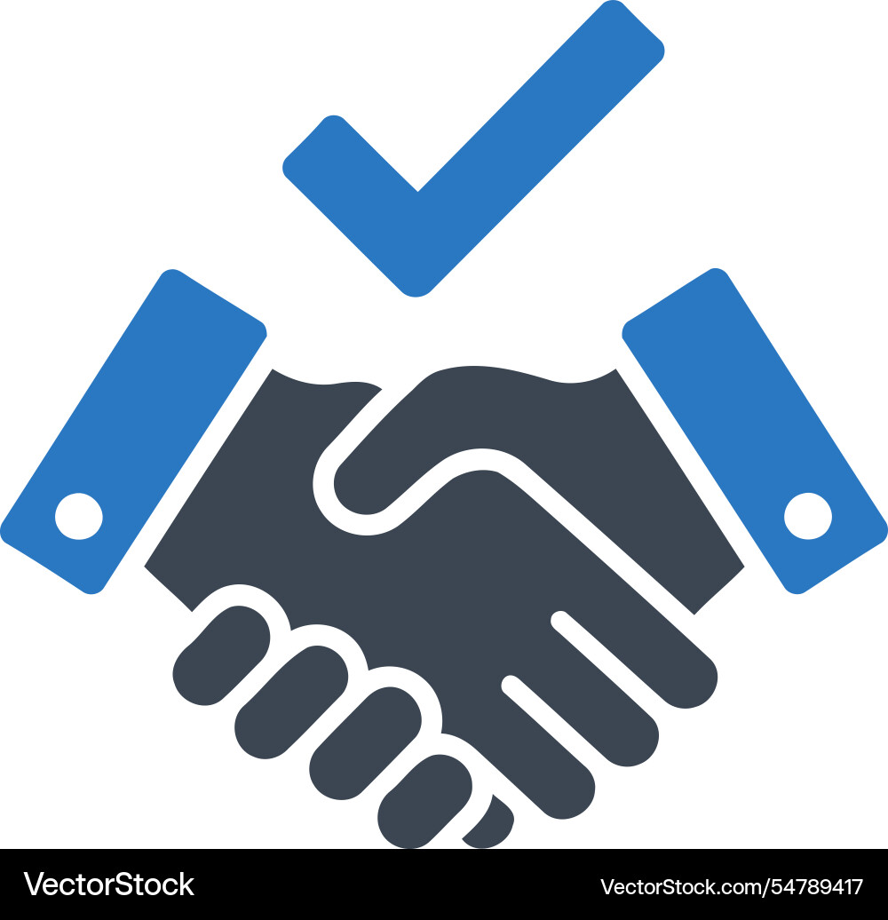 Verified trust handshake icon Royalty Free Vector Image