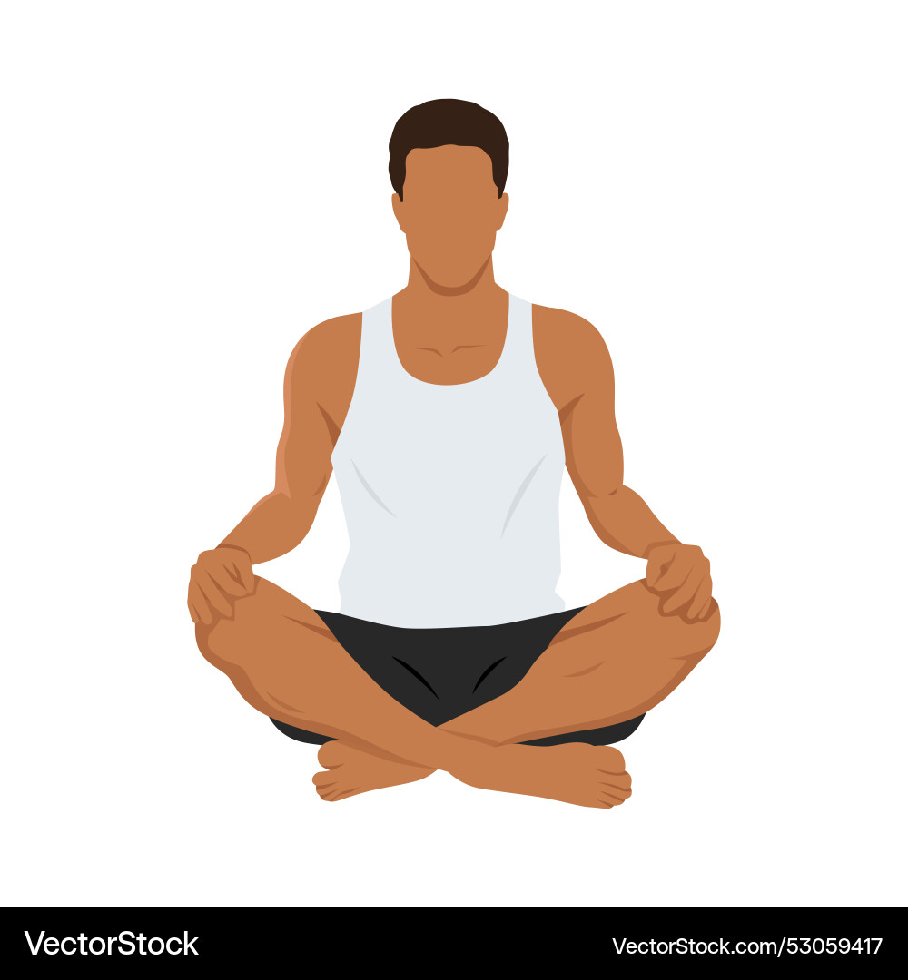 Young man doing bellow breath or bhastrika Vector Image