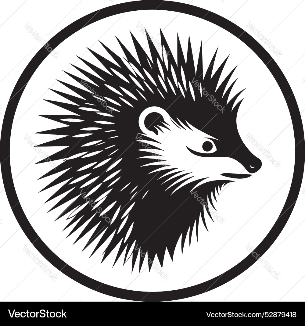 Black porcupine spike premium mark Royalty Free Vector Image