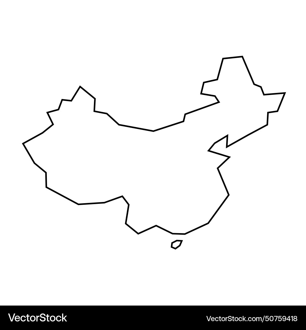 China country map thin outline icon Royalty Free Vector
