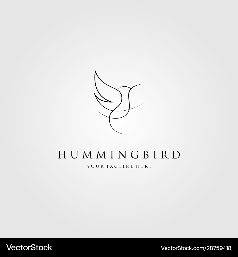 Elegant Hummingbird Line Art Icon Royalty Free Vector Image