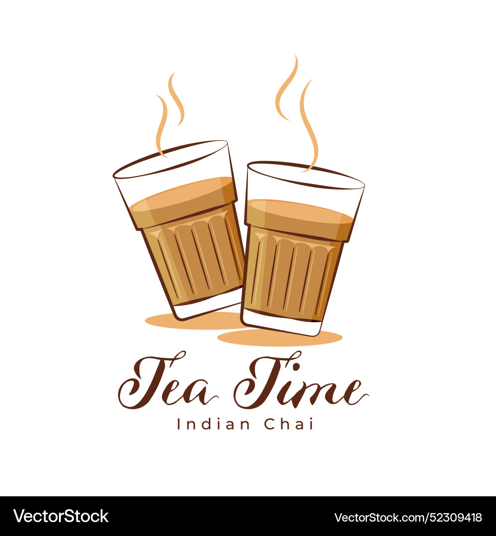 Isolated indian tea or chai glass Royalty Free Vector Image