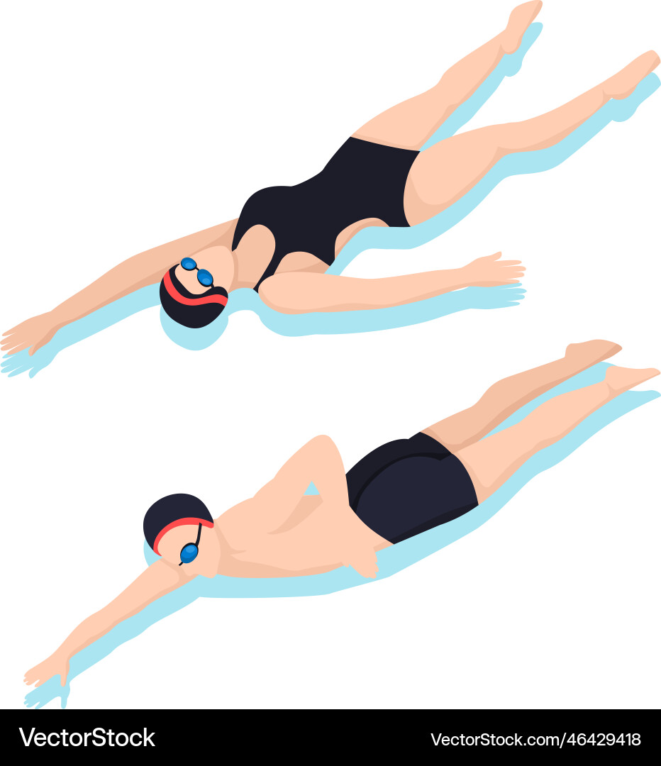 People in pool Royalty Free Vector Image - VectorStock