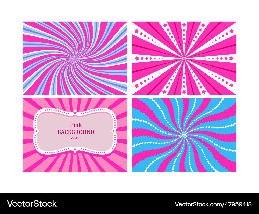 Pink Stripe Background Set Royalty Free Vector Image