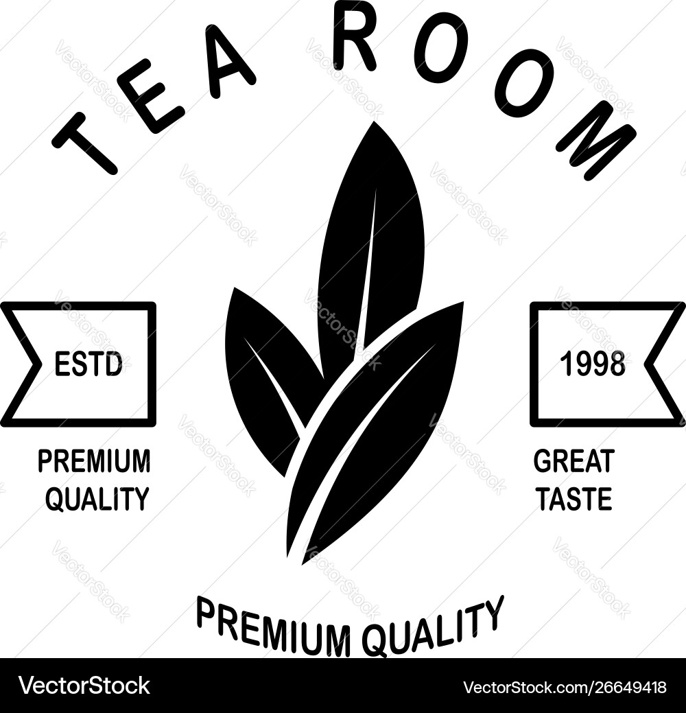 Tea shop emblem template design element for logo Vector Image