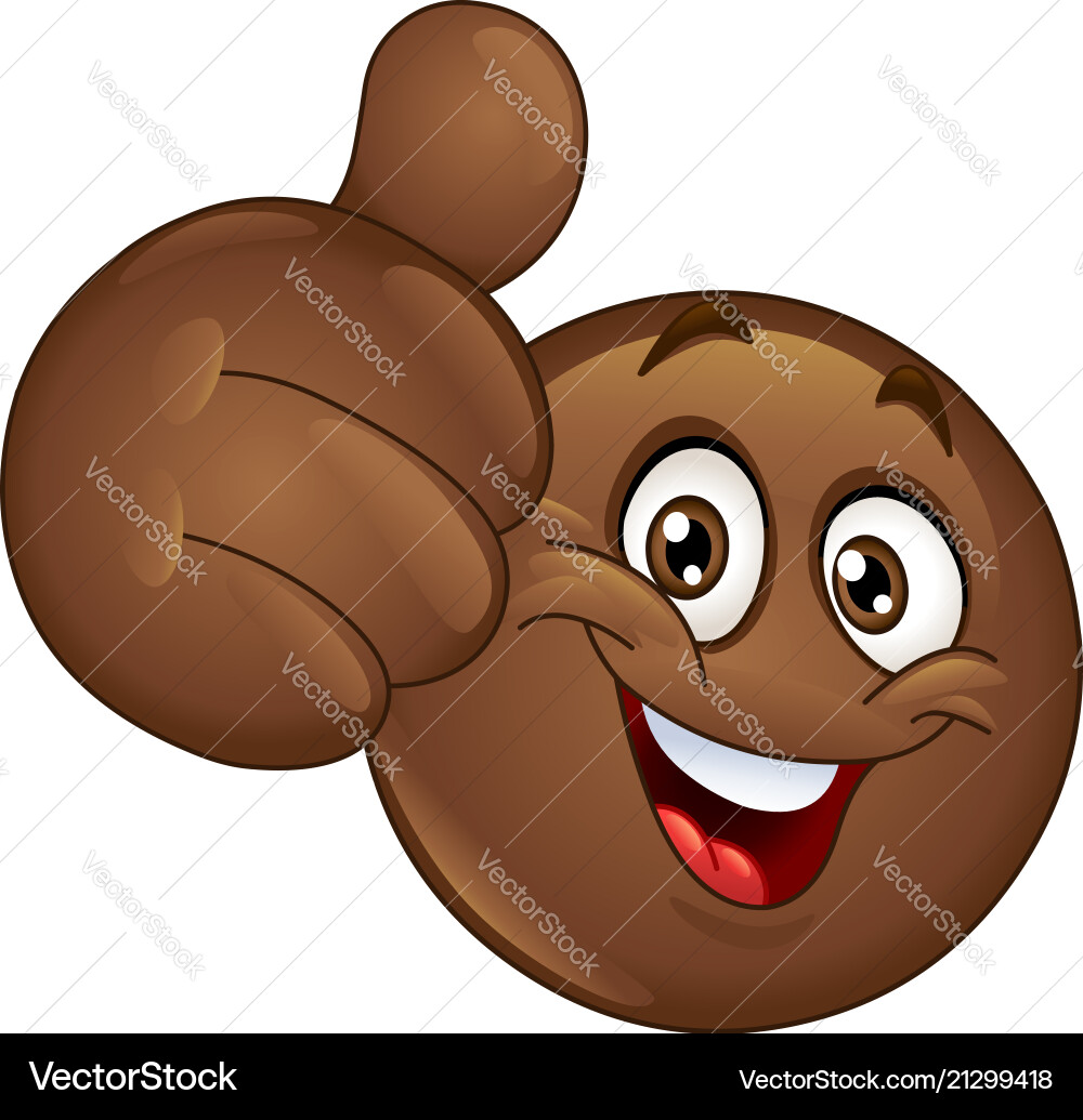 Thumb up african emoticon Lizenzfreies Vektorbild