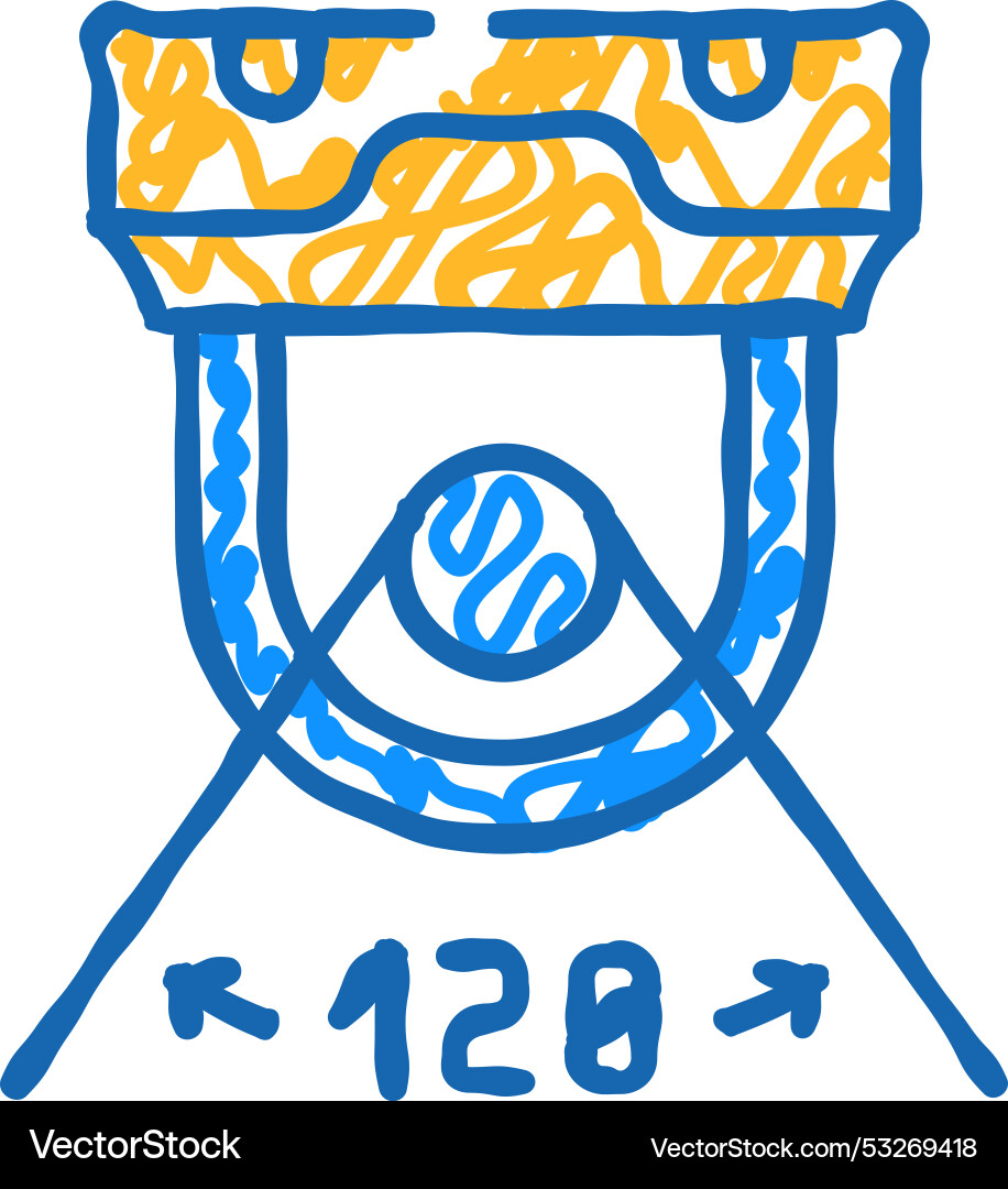Viewing angle camera icon doodle Royalty Free Vector Image