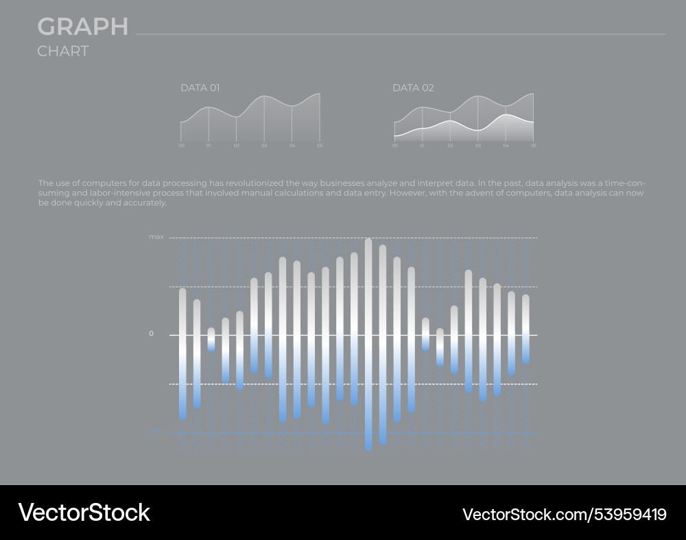 Analysis business data charts Royalty Free Vector Image