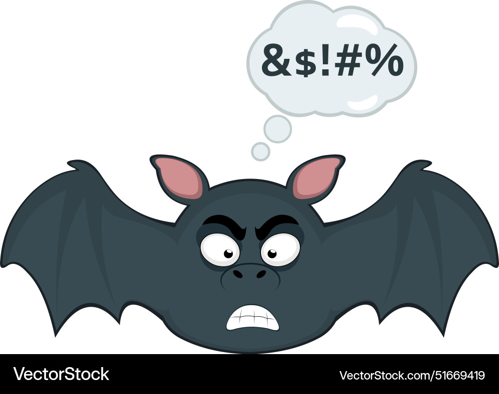Bat cloud thought insult Royalty Free Vector Image