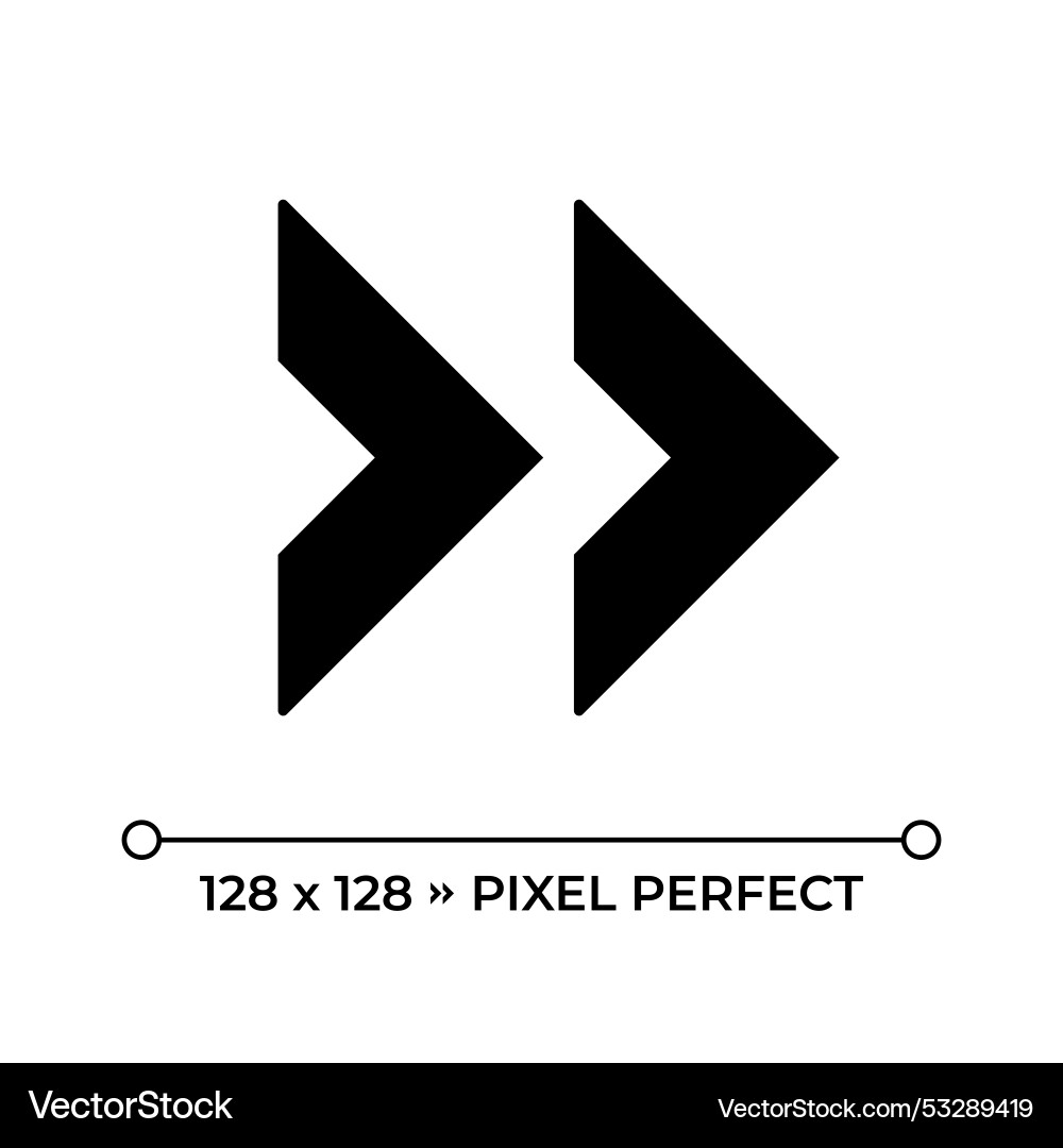 Double right arrow black glyph icon Royalty Free Vector
