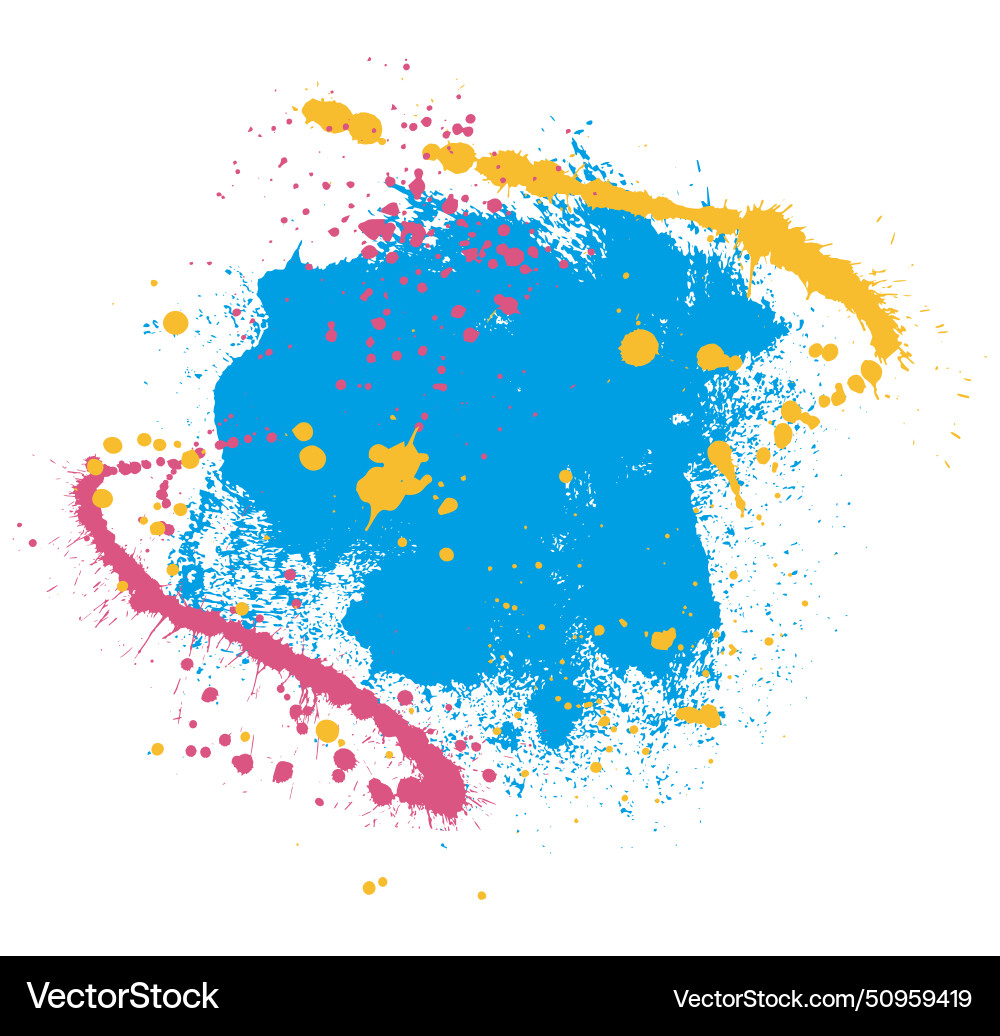 Grunge frame with ink splash paint Royalty Free Vector Image