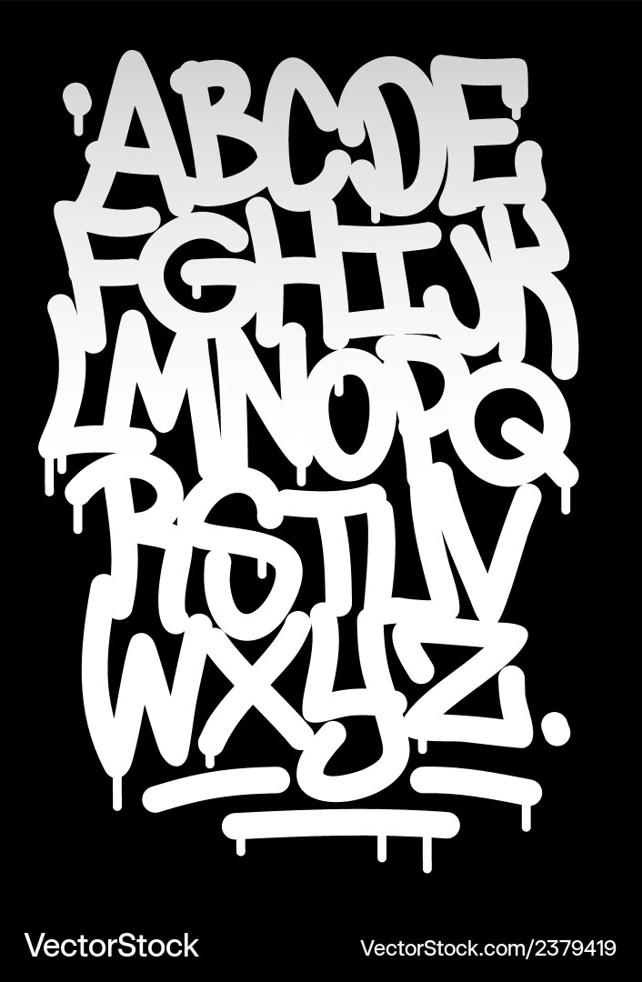 Handwritten Graffiti Lettering Font Royalty Free Vector