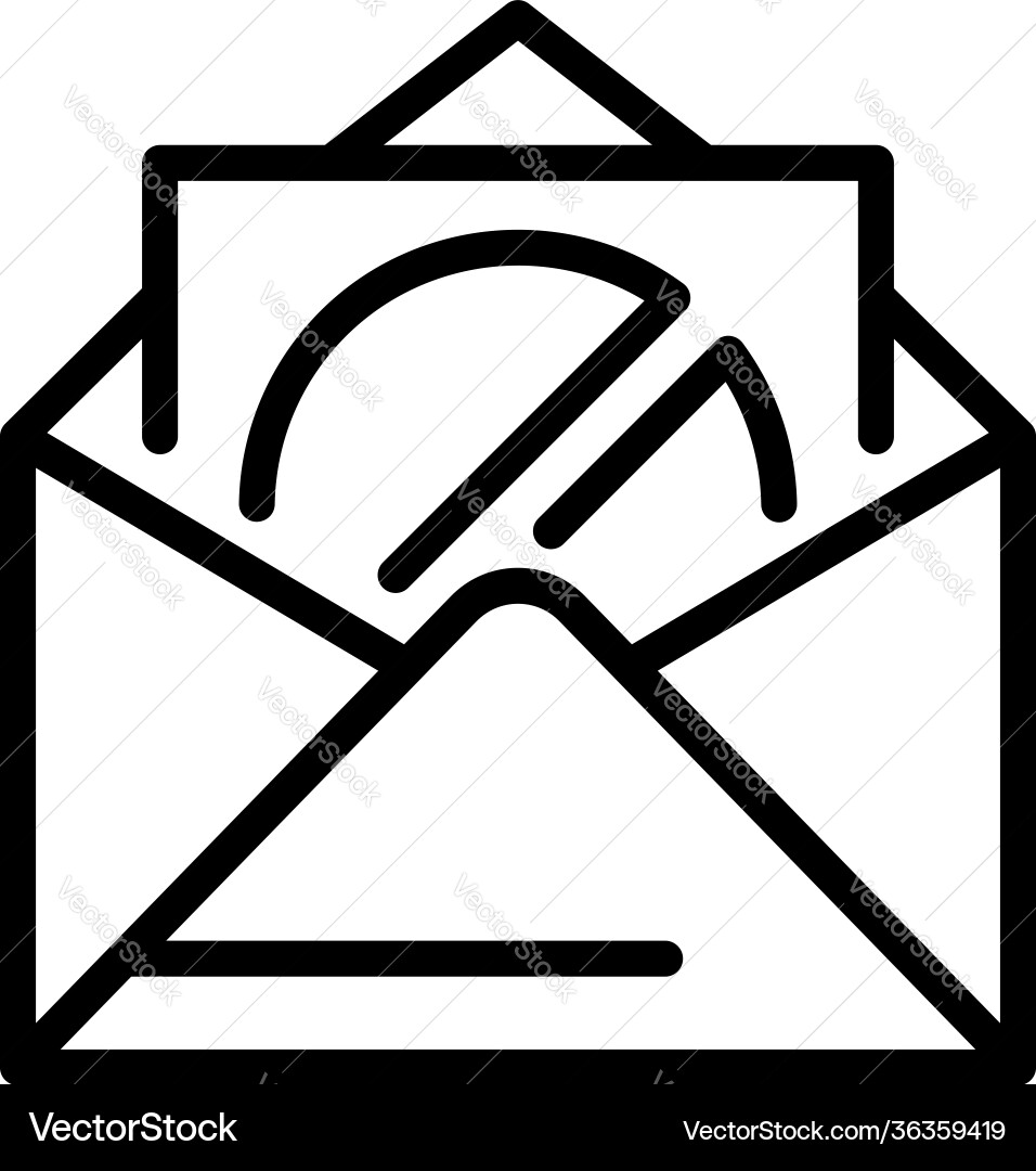 Restricted mail icon outline style Royalty Free Vector Image