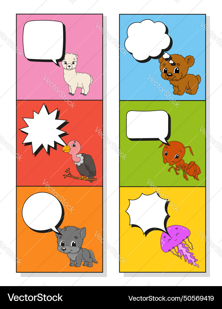 Speech bubble of different shape with a cute Vector Image