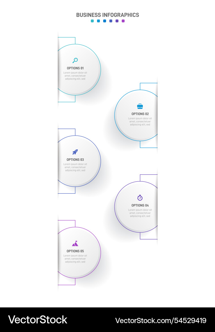 Vertical progress bar featuring 5 arrow-shaped Vector Image