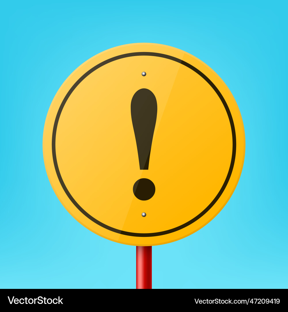Yellow round road sign frame Royalty Free Vector Image