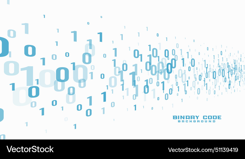 Zero and number binary number white background Vector Image