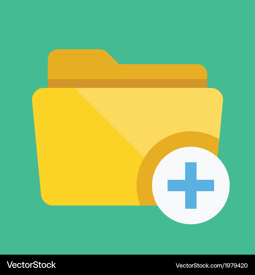 Add folder icon Royalty Free Vector Image - VectorStock