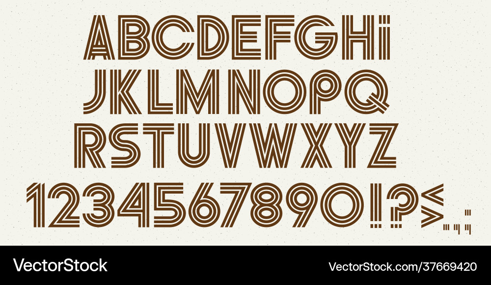 Alphabet letters numbers and punctuation marks Vector Image