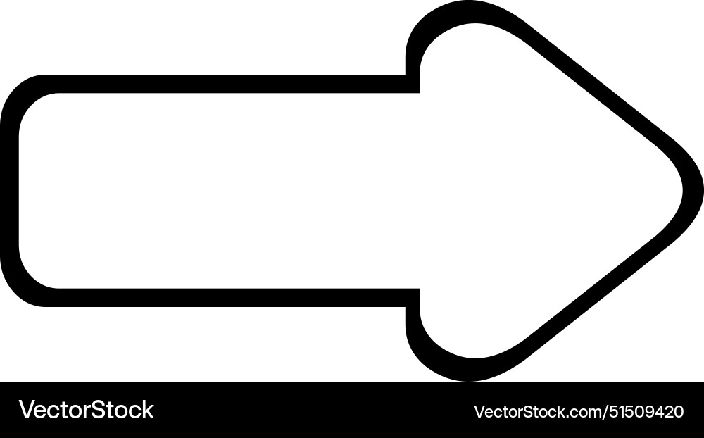Black and white arrow pointing right side Vector Image