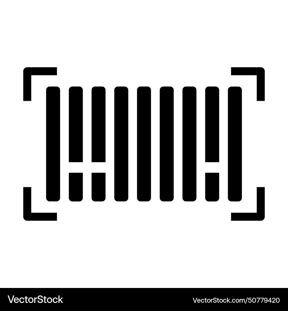 Black barcode icon on white background Royalty Free Vector